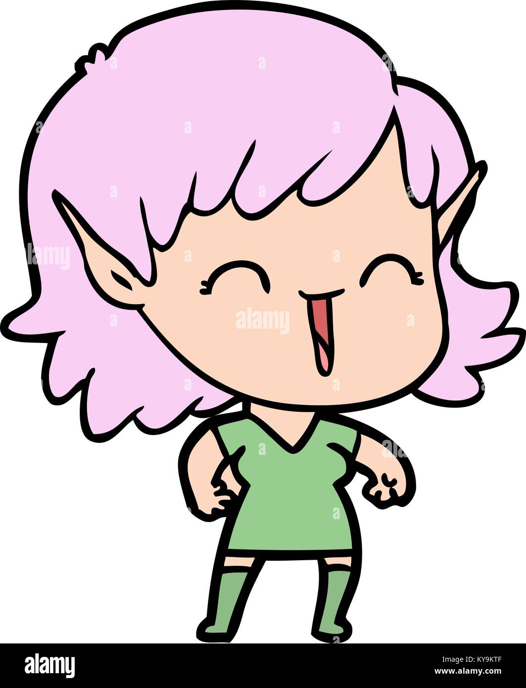 cartoon elf girl Stock Vector Image & Art - Alamy