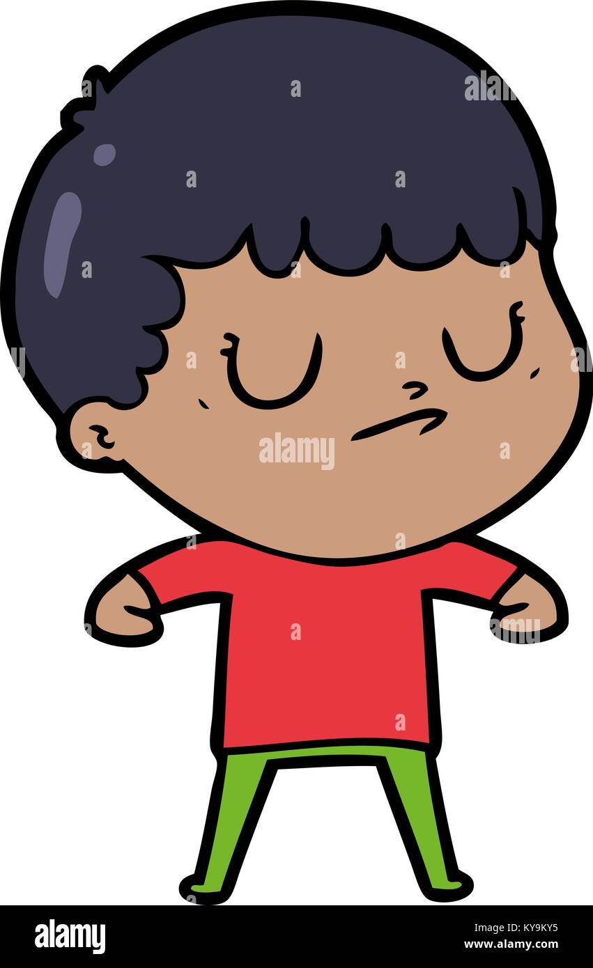 cartoon grumpy boy Stock Vector Image & Art - Alamy
