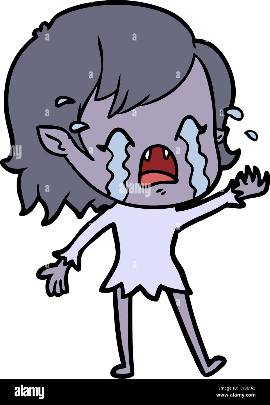 cartoon crying vampire girl Stock Vector Image & Art - Alamy