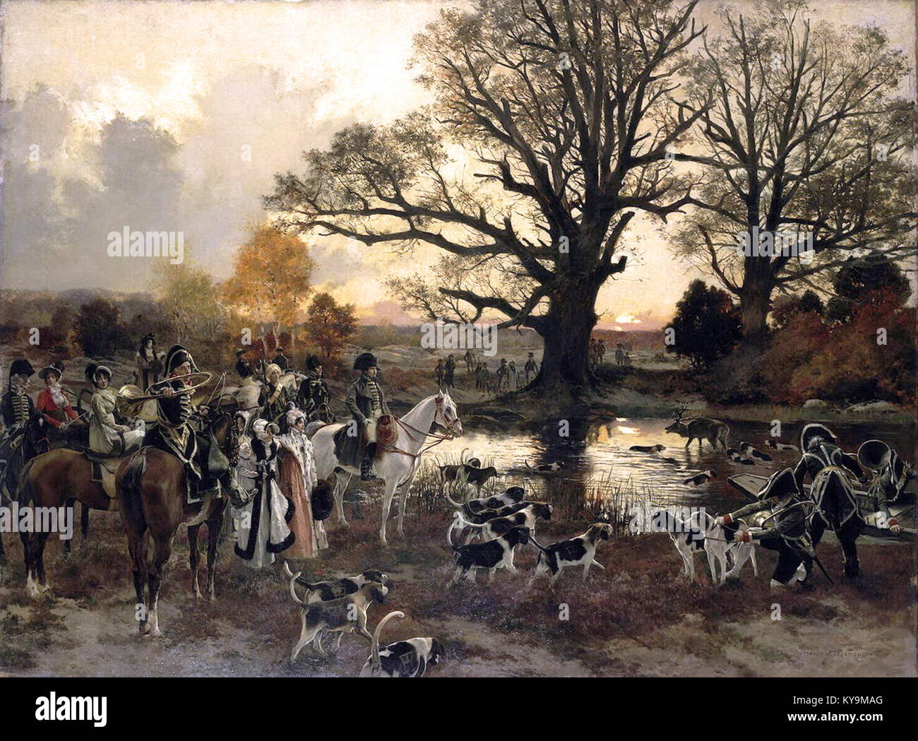 François Flameng’s artwork depicts Napoleon Bonaparte hunting in the ...