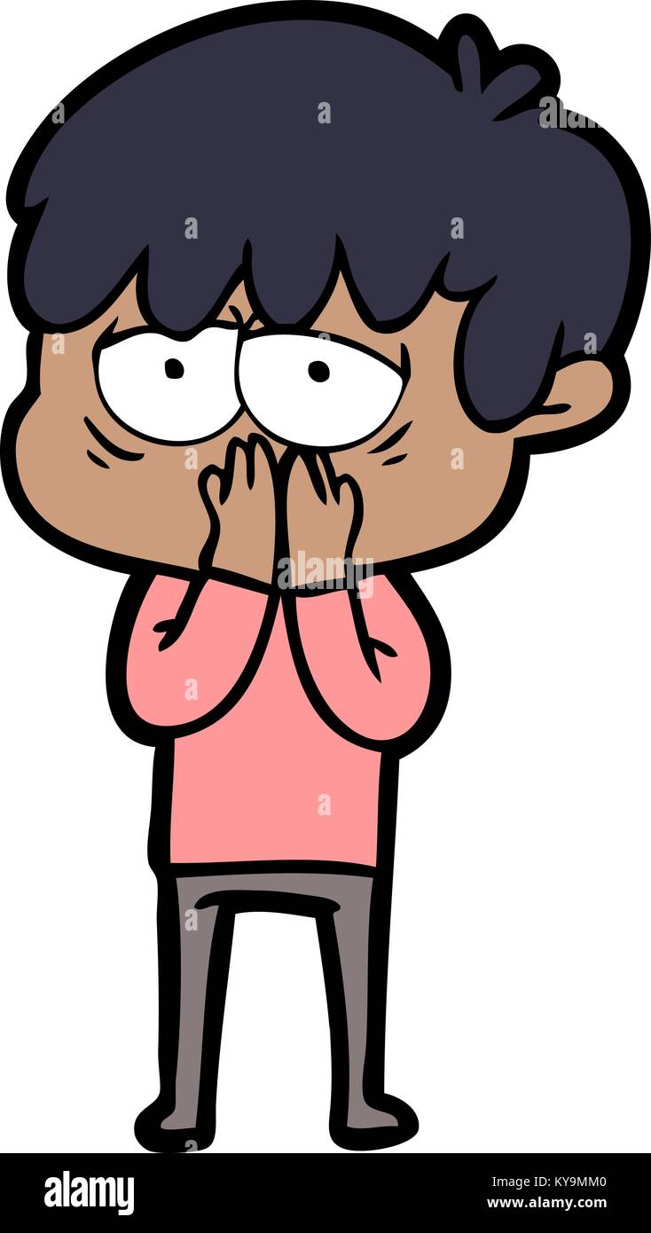 cartoon exhausted boy Stock Vector Image & Art - Alamy