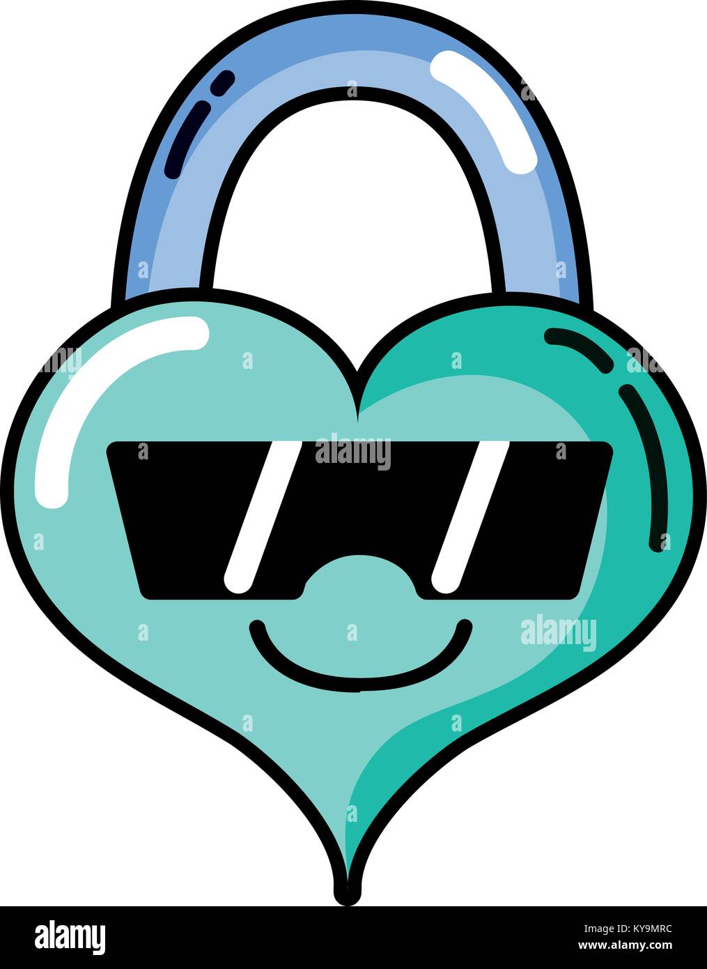Happy face love padlock Stock Vector Images - Alamy
