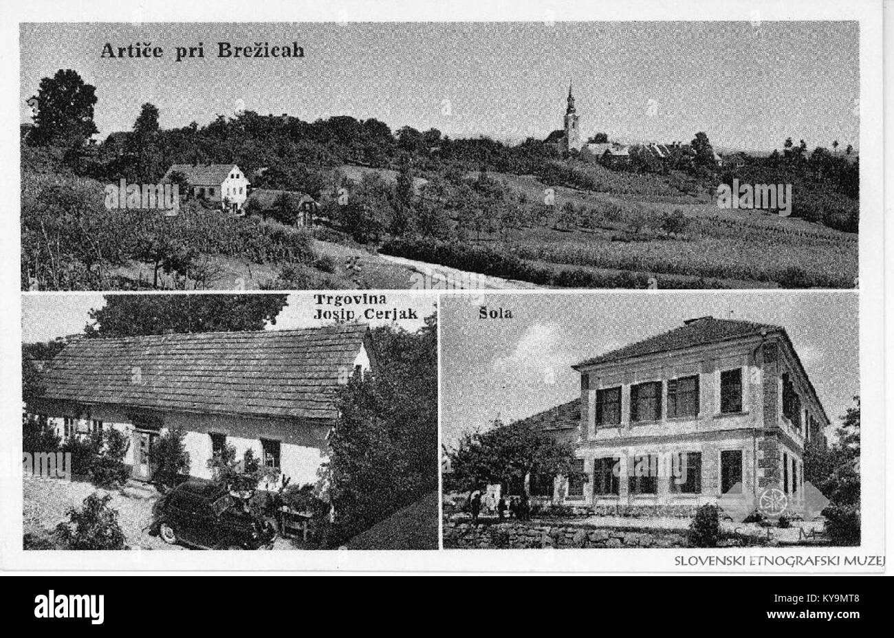 The postcard illustrates Artice with scenic landscape, natural features ...
