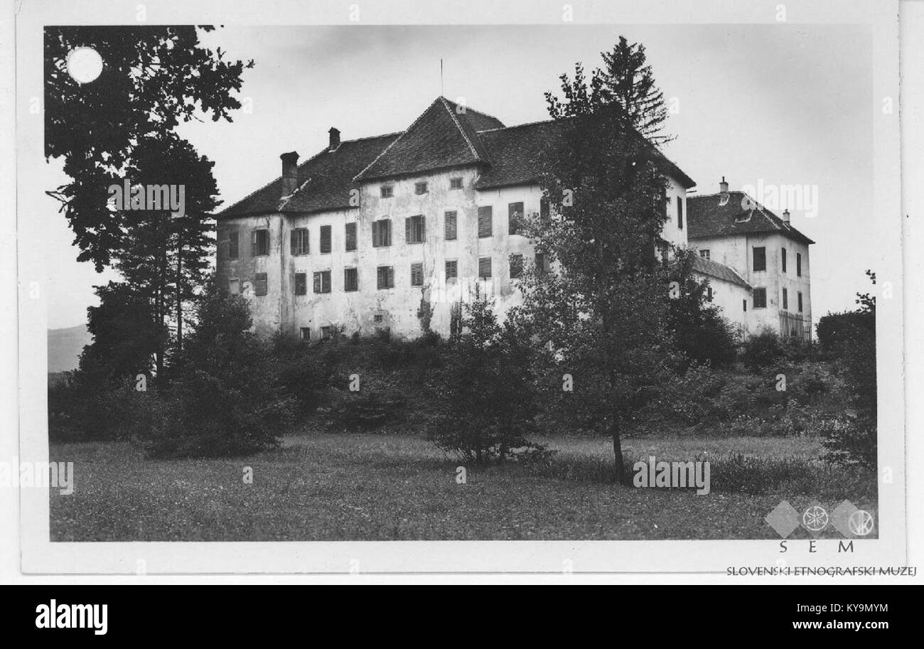 Postcard of Rakovnik Castle, Šentrupert Stock Photo - Alamy
