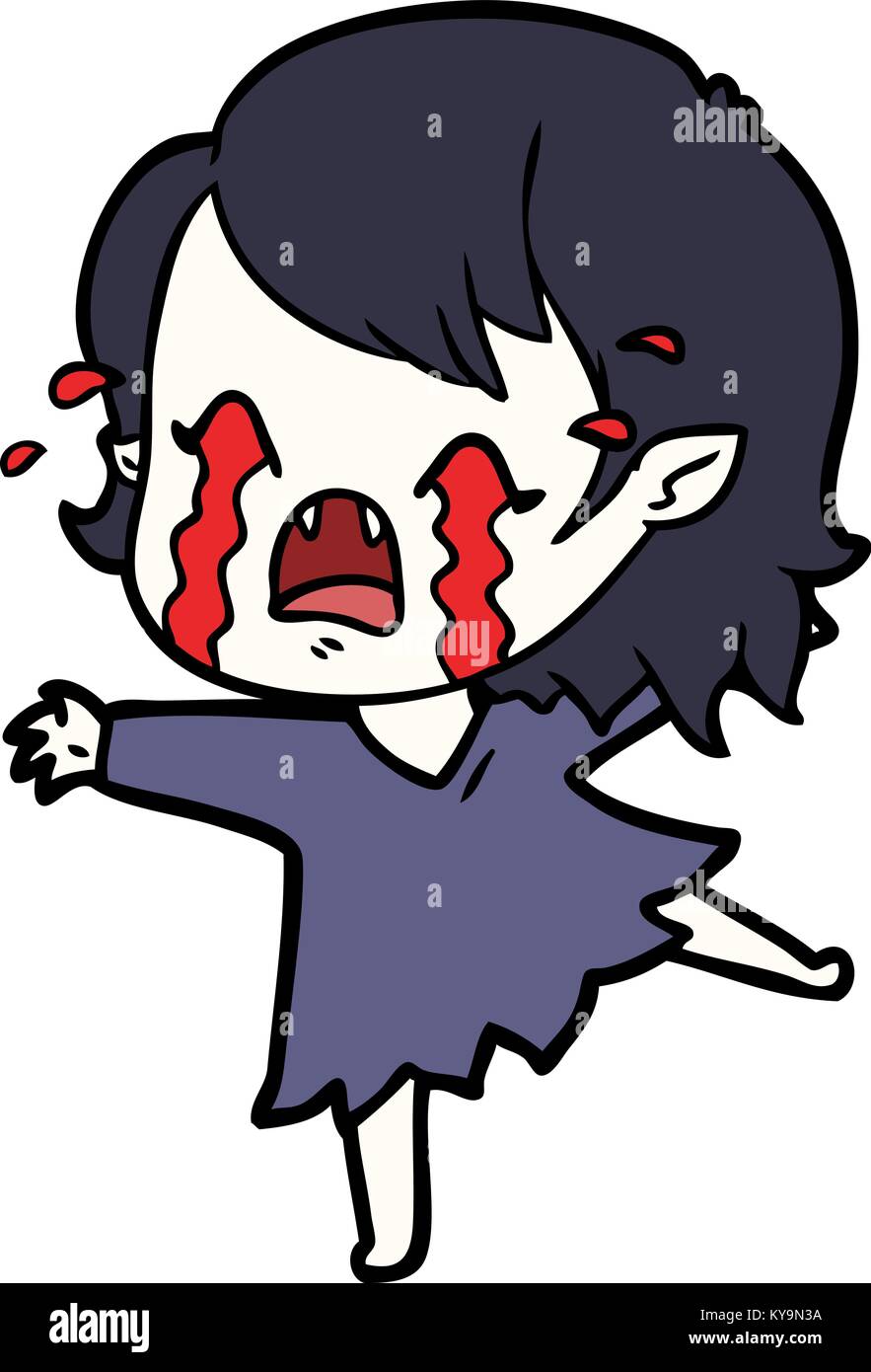 cartoon crying vampire girl Stock Vector Image & Art - Alamy