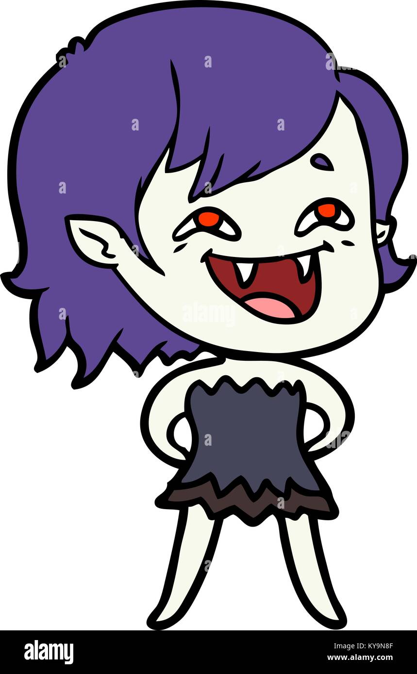 cartoon laughing vampire girl Stock Vector Image & Art - Alamy