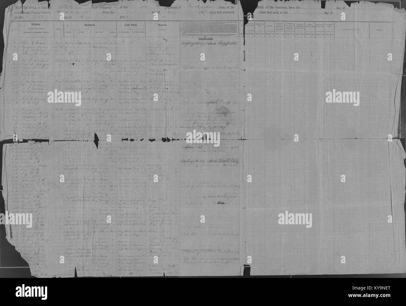 Muster roll Black and White Stock Photos & Images - Alamy