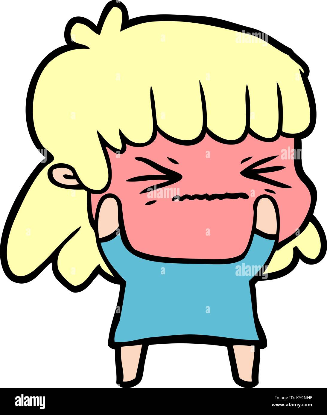 cartoon angry girl Stock Vector Image & Art - Alamy