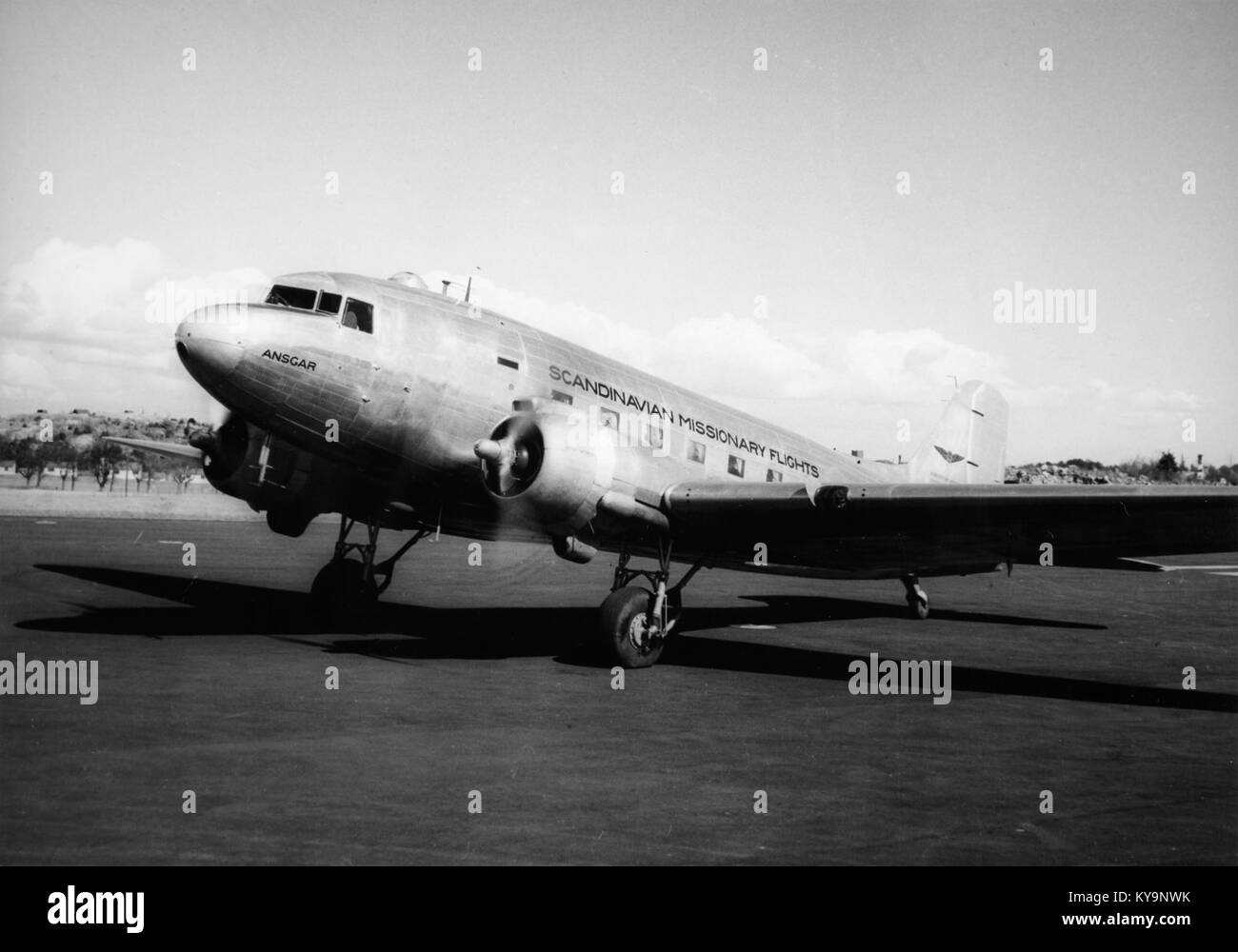 Photograph of the SAS DC-3 aircraft 'Ansgar Viking' SE-APG, used in ...