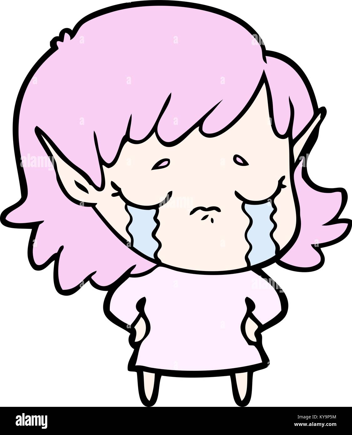 cartoon crying elf girl Stock Vector Image & Art - Alamy