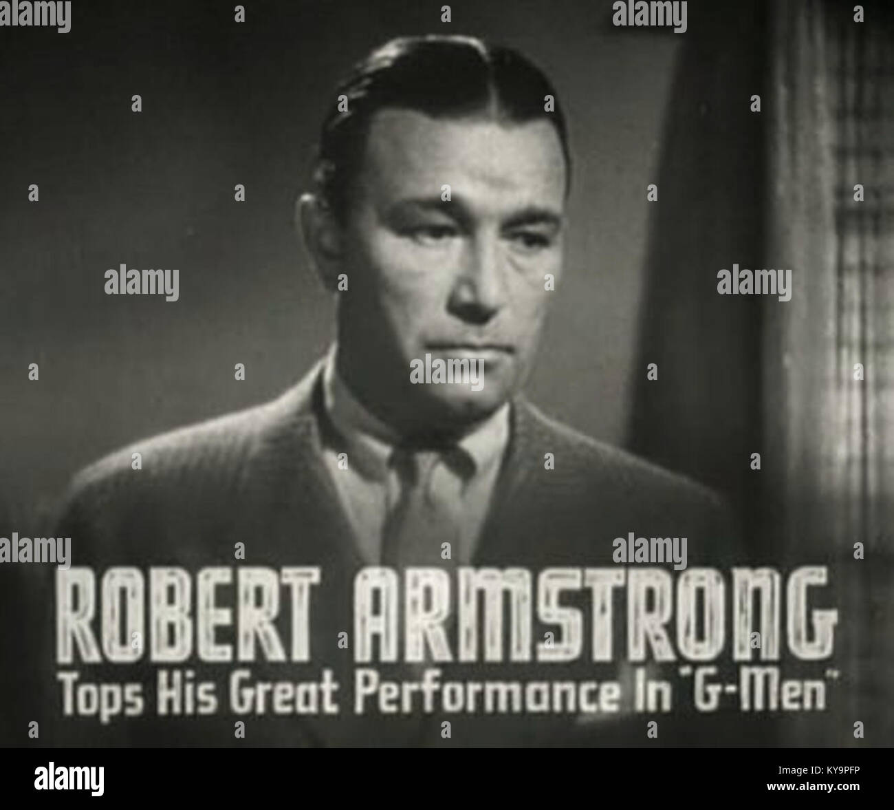 This scene features Robert Armstrong in the 1936 film *Public Enemy's Wife*, portraying a ...