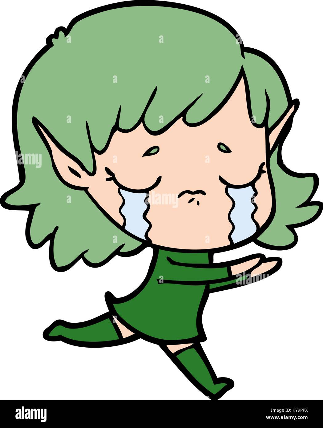 cartoon crying elf girl Stock Vector Image & Art - Alamy