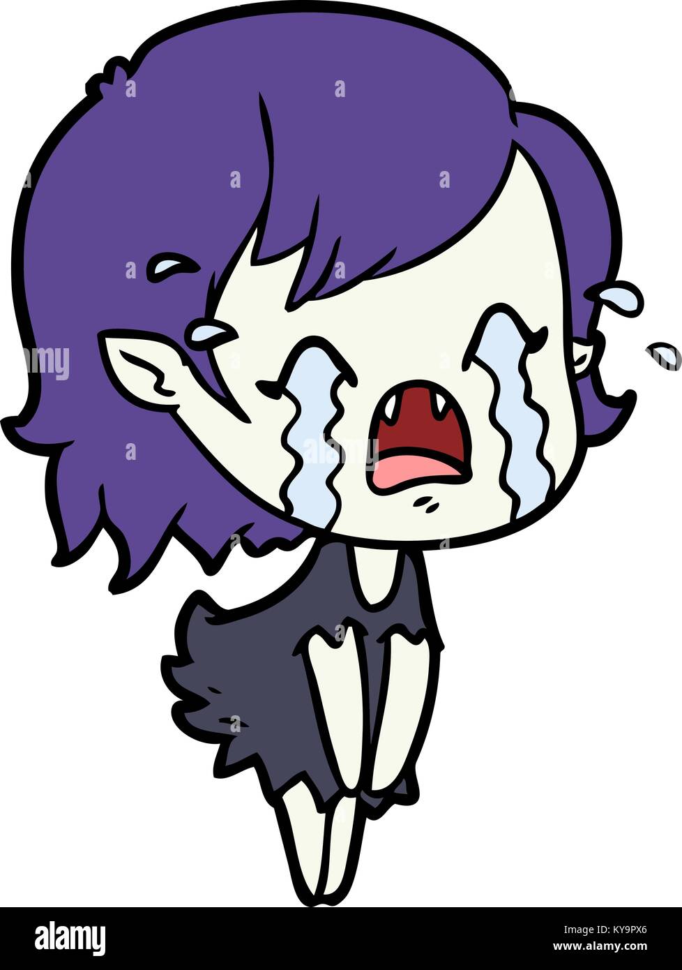 cartoon crying vampire girl Stock Vector Image & Art - Alamy