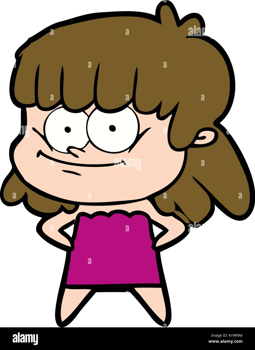 cartoon smiling woman Stock Vector Image & Art - Alamy