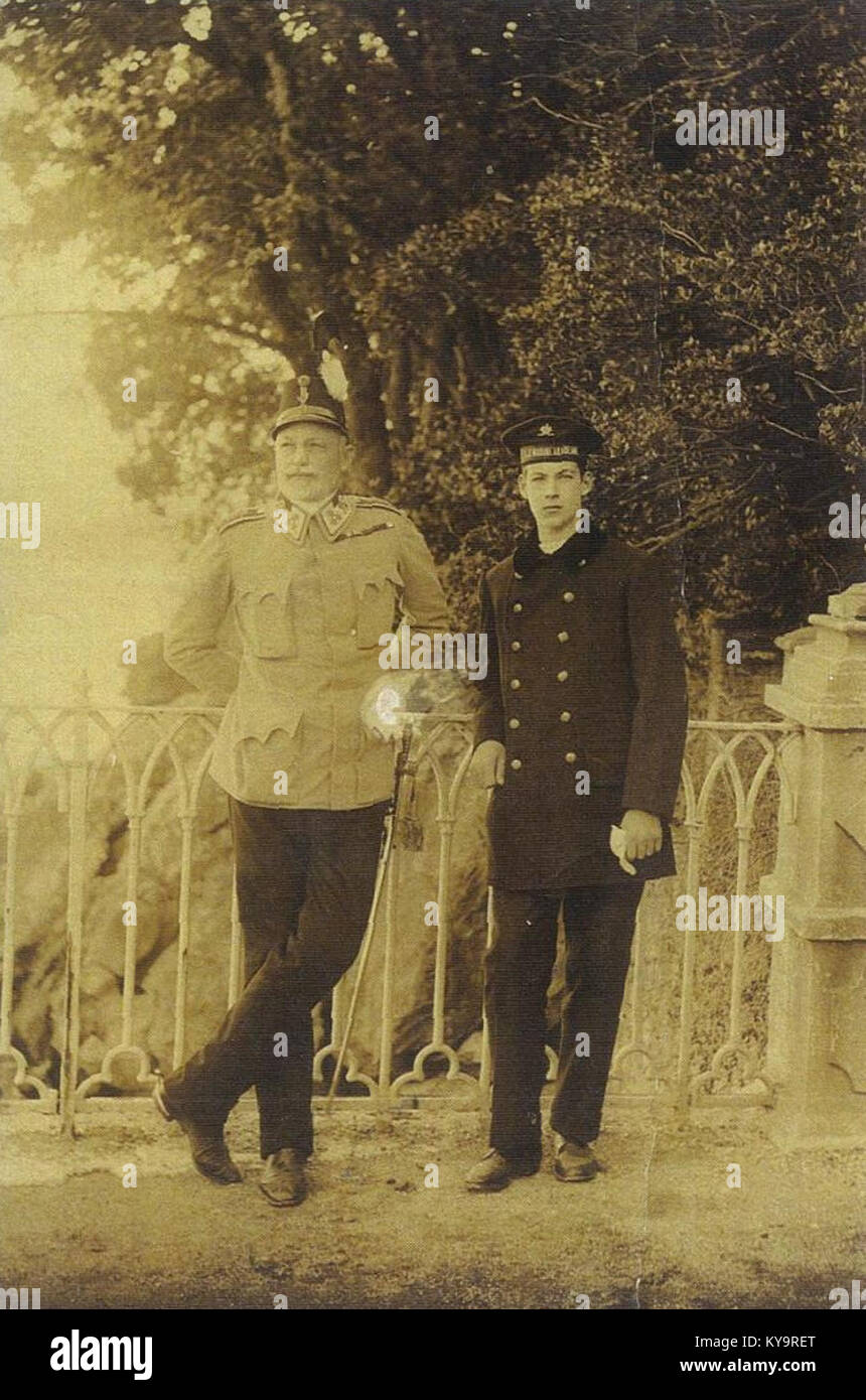 This image from 1910 shows Oberst Adam Brandner with Wilhelm Brandner ...