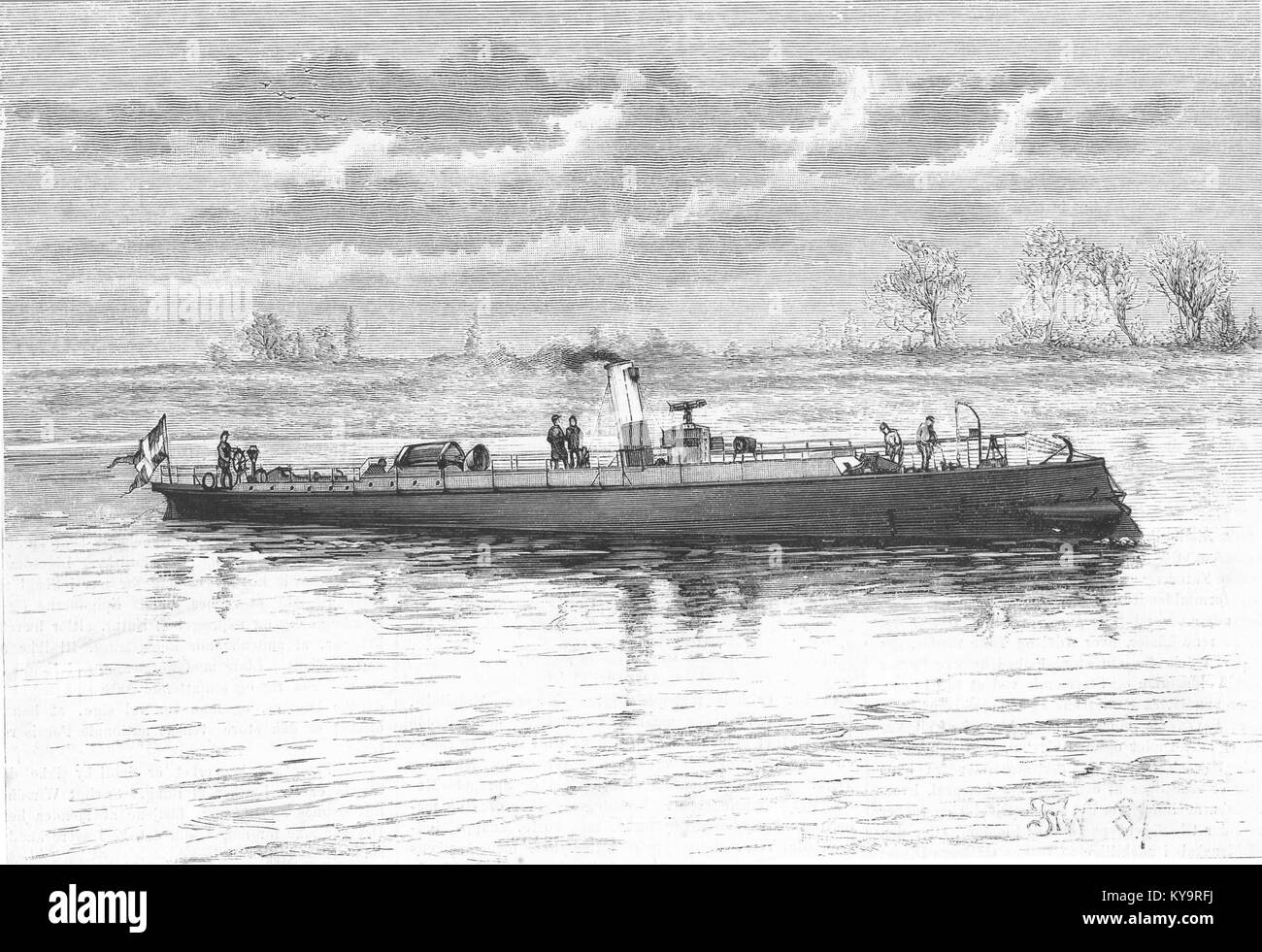 This photograph shows Winther's Torpedo Boat No. 6, constructed in 1881 ...