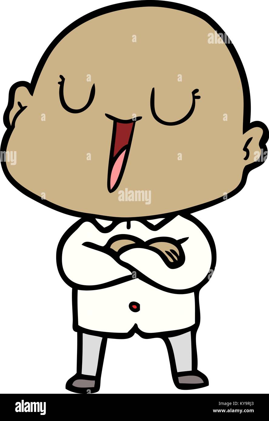 happy cartoon bald man Stock Vector Image & Art - Alamy