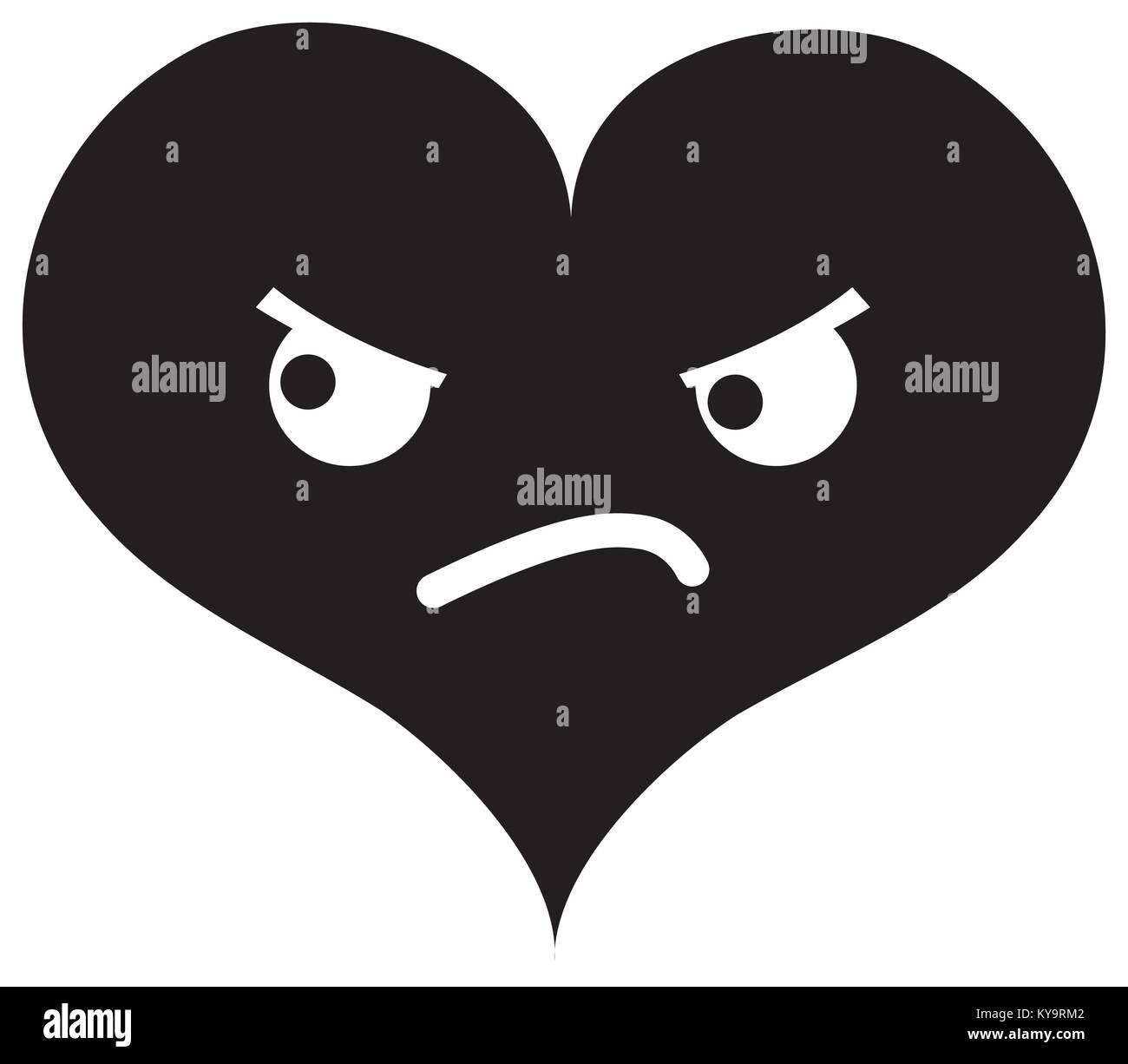 contour angry heart passion kawaii character Stock Vector Image & Art ...