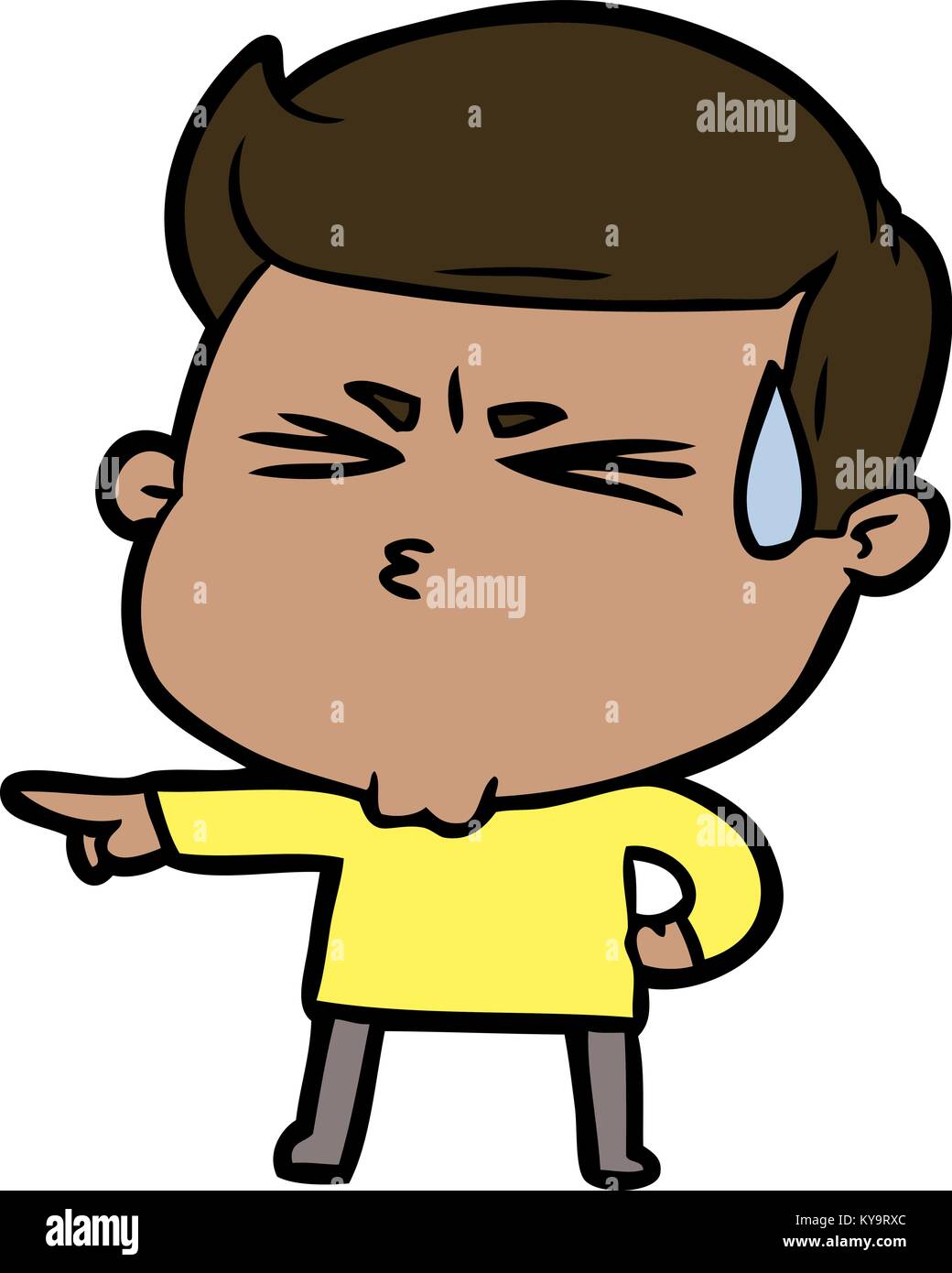 cartoon man sweating Stock Vector Image & Art - Alamy