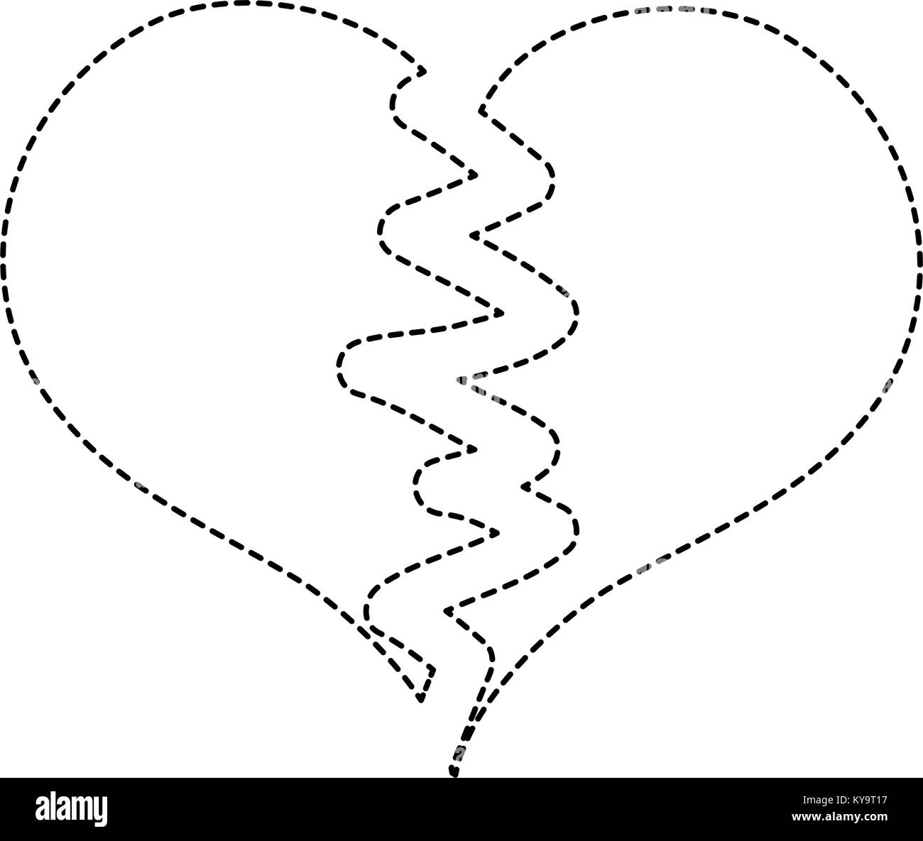 Broken Heart Shape Vector