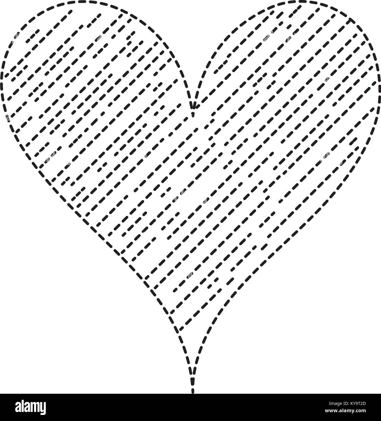 dotted shape heart love with shadow to passion design Stock Vector ...