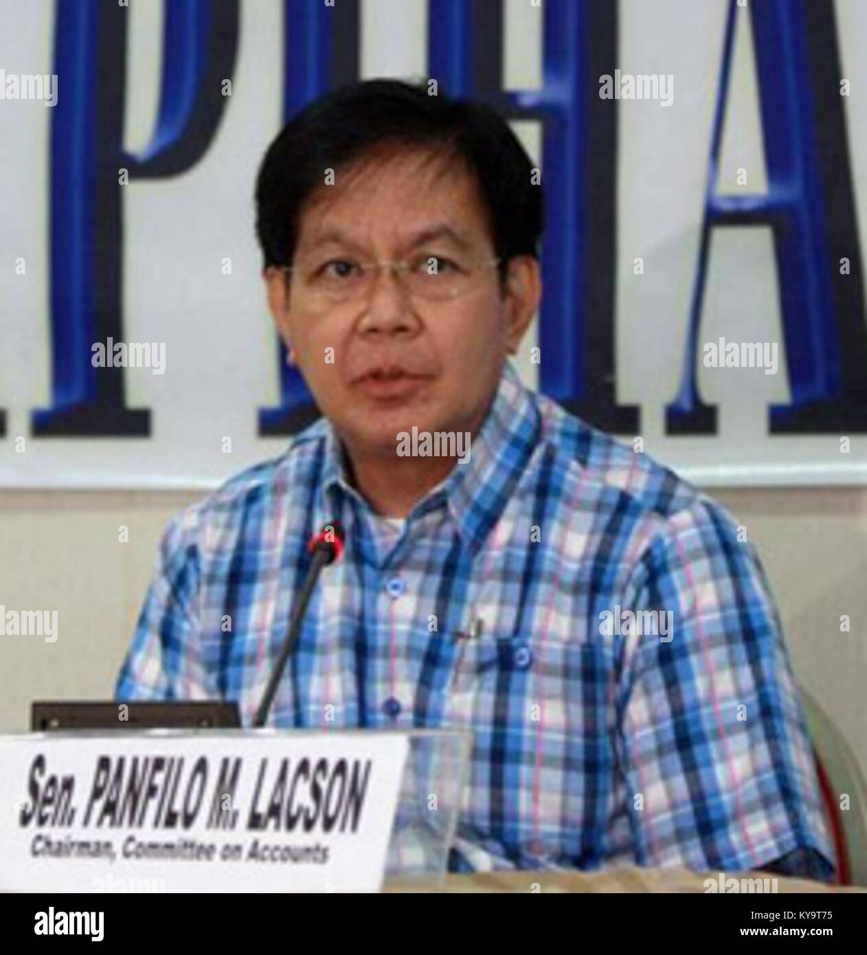 This image shows a cropped portrait of Ping Lacson, a prominent ...