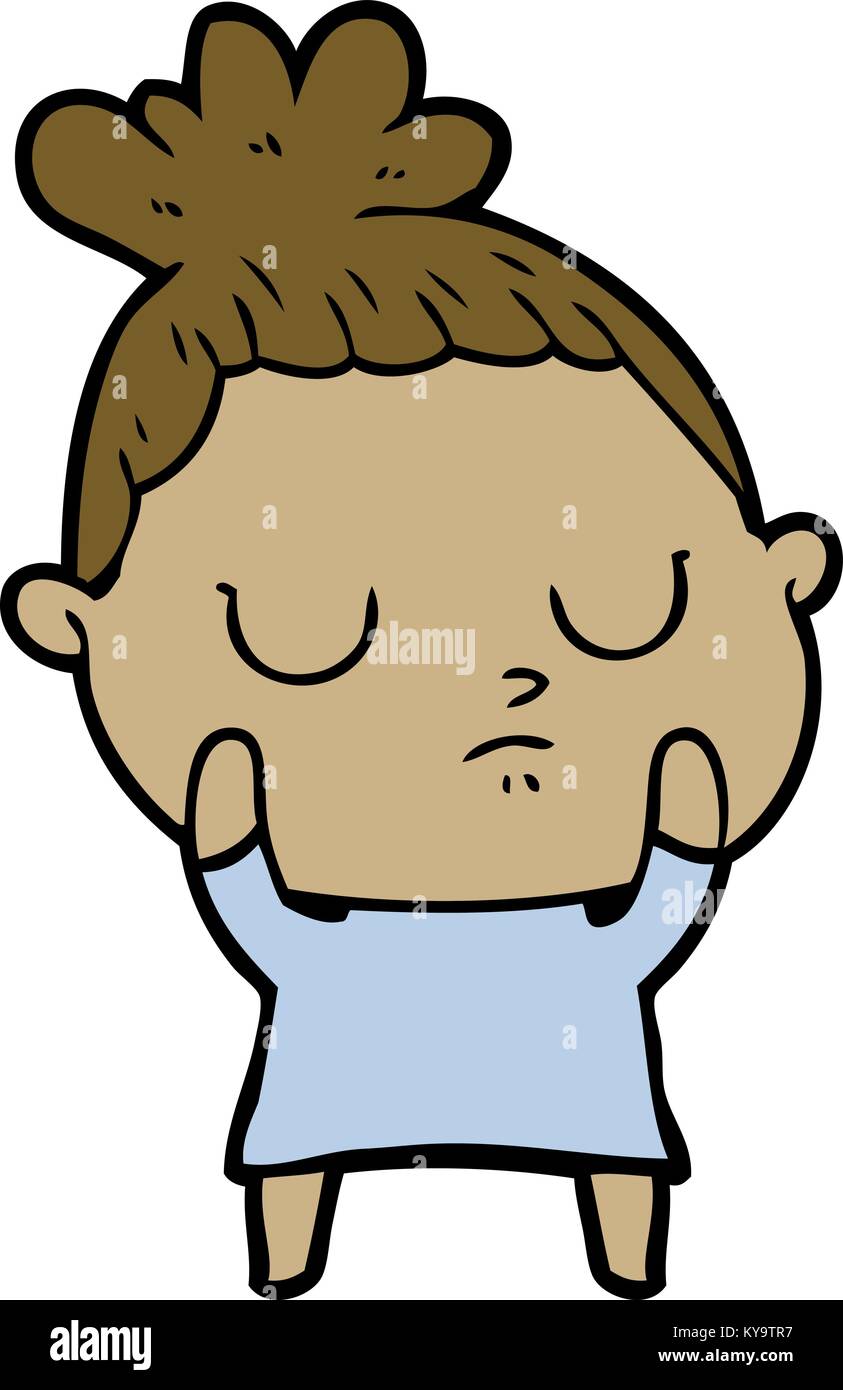 cartoon calm woman Stock Vector Image & Art - Alamy