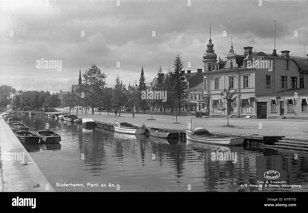 A photograph of Söderhamn, Sweden, showing maritime landmarks, cultural ...