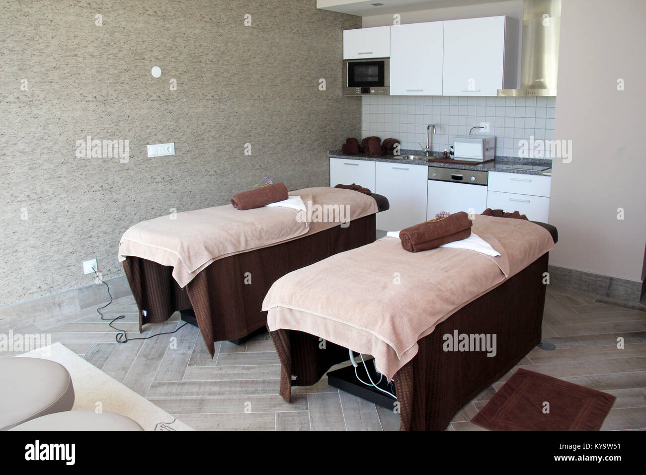 Spa type massage treatment room Stock Photo - Alamy