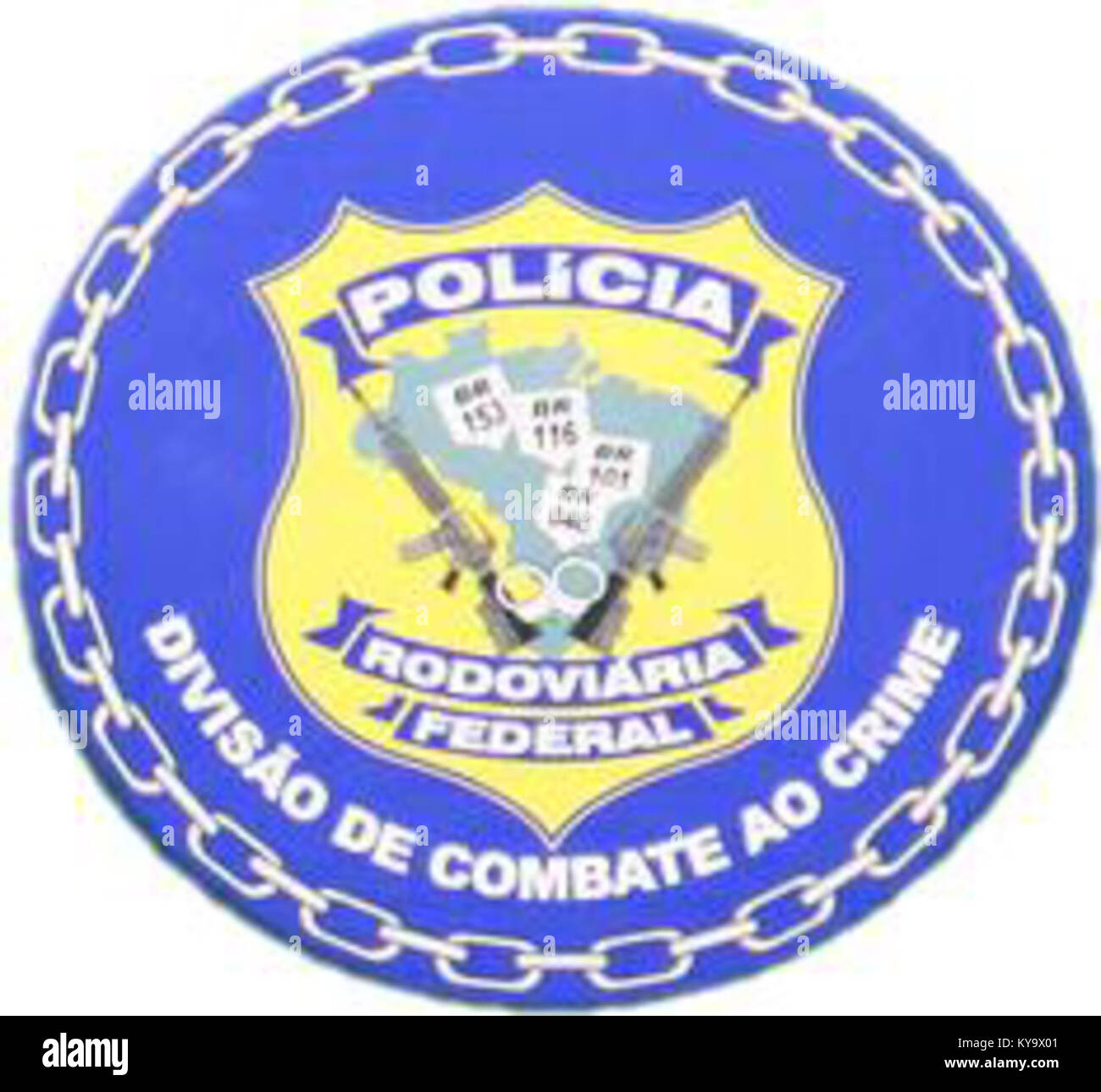 A photograph showing the Brazilian Federal Highway Police, highlighting ...