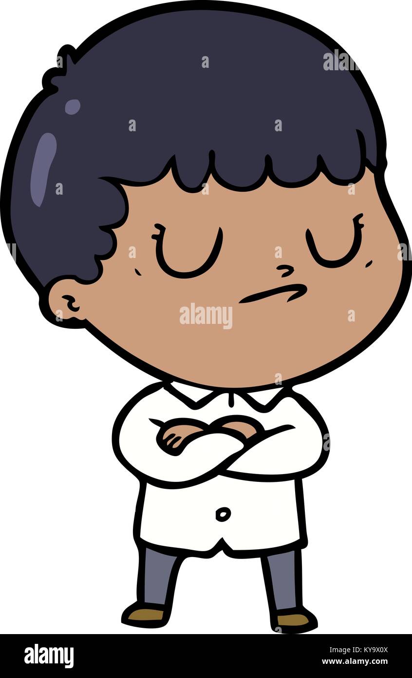 cartoon grumpy boy Stock Vector Image & Art - Alamy