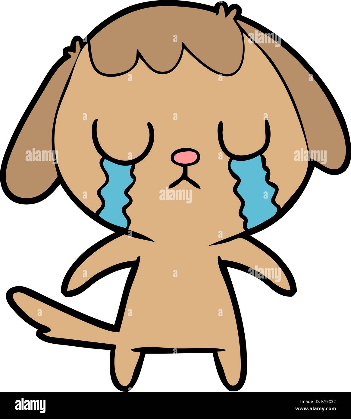 cute cartoon dog crying Stock Vector Image & Art - Alamy