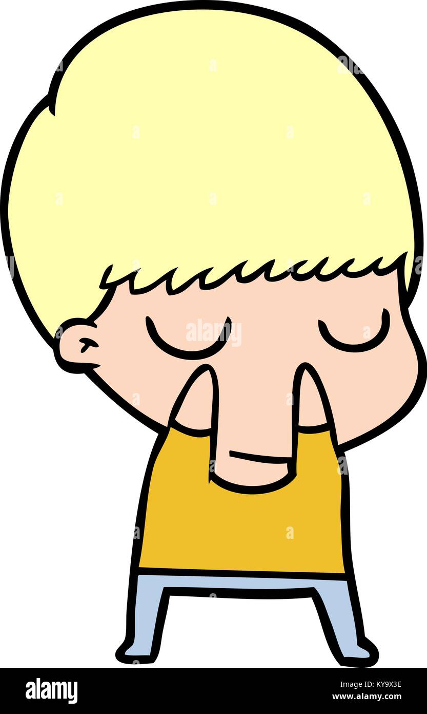 cartoon calm boy Stock Vector Image & Art - Alamy