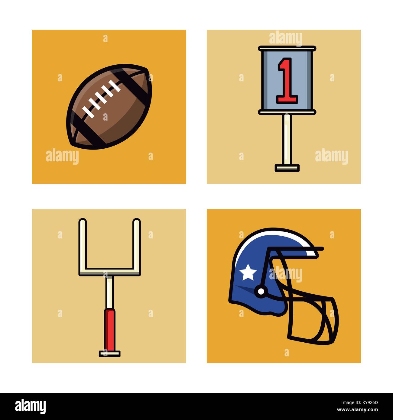 American football icons Stock Vector Image & Art - Alamy