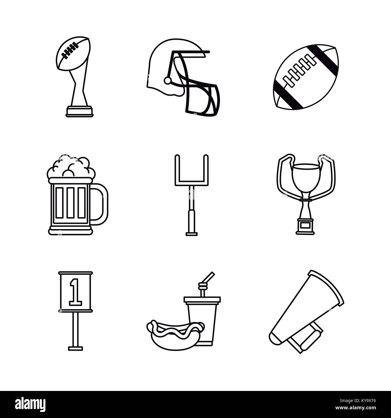 American football icons Stock Vector Image & Art - Alamy
