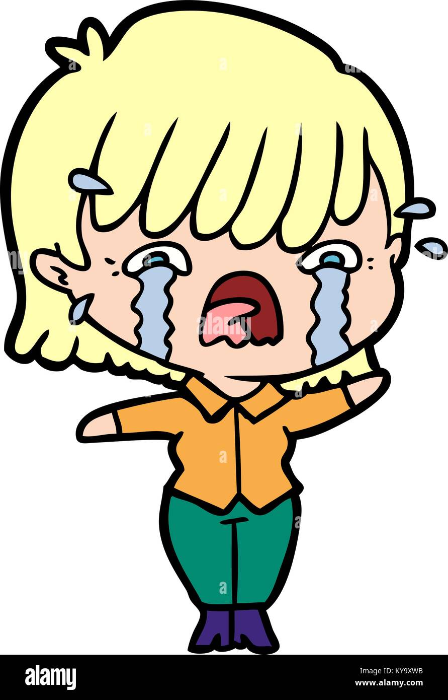 cartoon girl crying Stock Vector Image & Art - Alamy