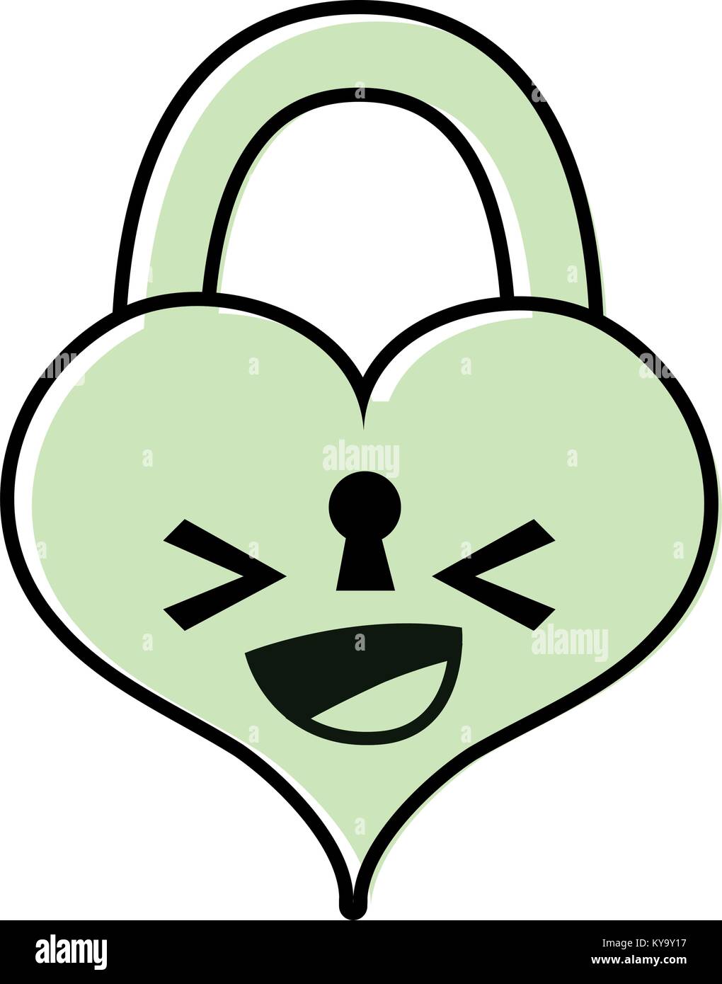 Happy face love padlock Stock Vector Images - Alamy