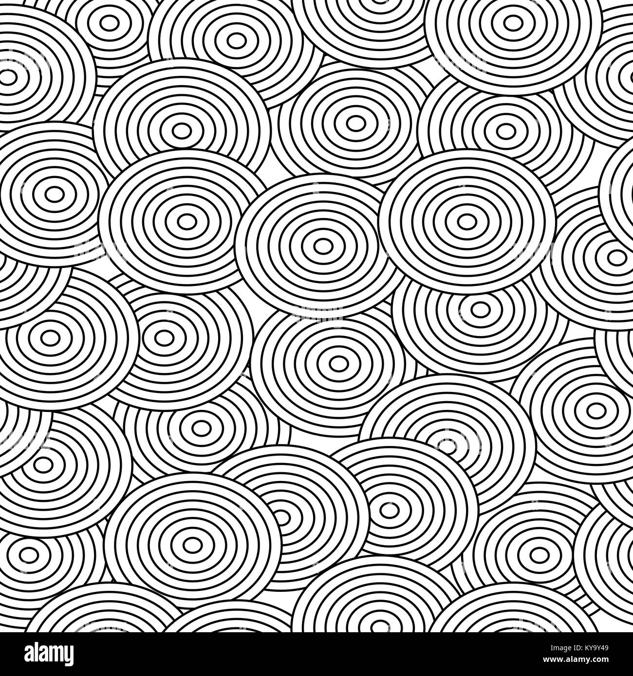 seamless pattern with abstract circles black and white Stock Vector ...