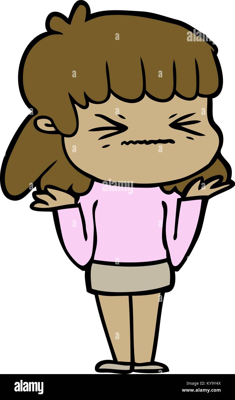 cartoon angry girl Stock Vector Image & Art - Alamy