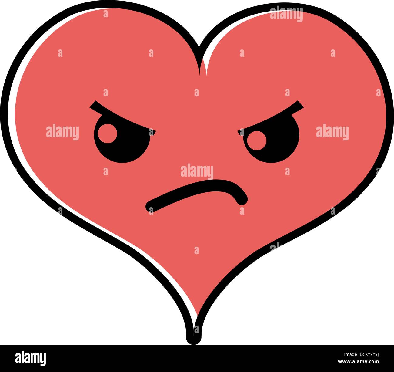 color angry heart passion kawaii character Stock Vector Image & Art - Alamy