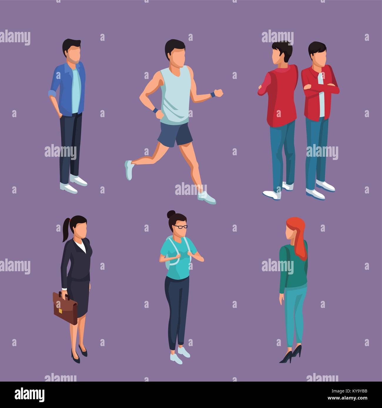 Group young fitness women Stock Vector Images - Alamy