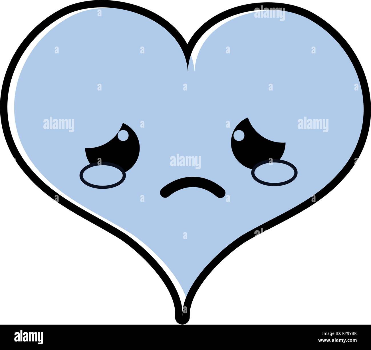 color crying heart passion kawaii character Stock Vector Image & Art ...