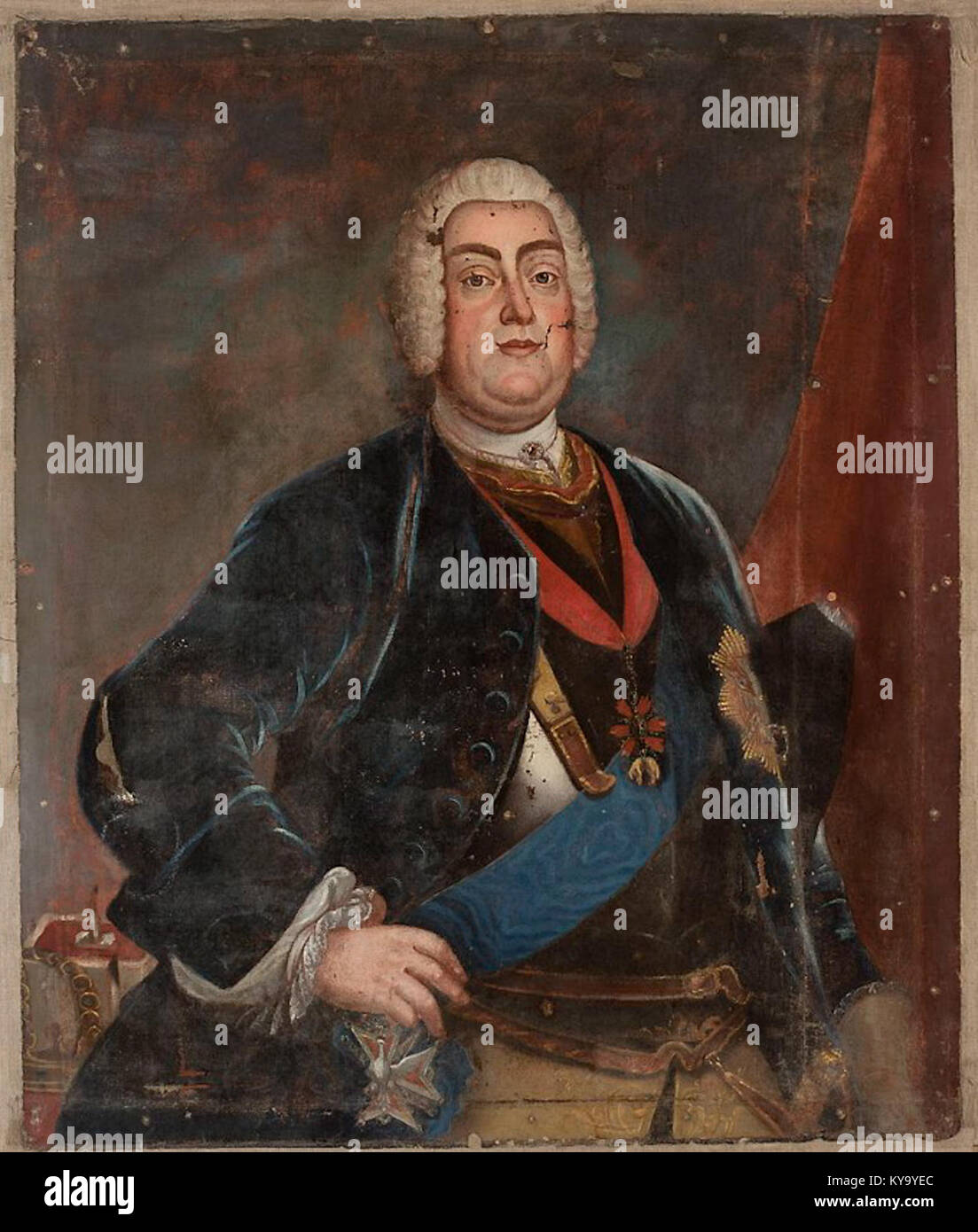 This portrait of Augustus III, King of Poland (1696-1763), reflects his ...