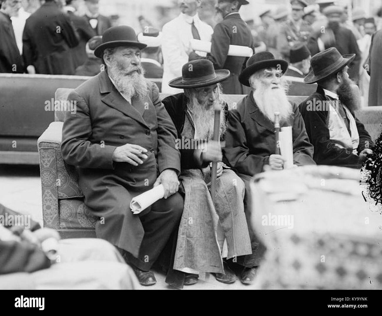 Rabbis at High Commissioner's Reception, Jerusalem 1920 Stock Photo - Alamy