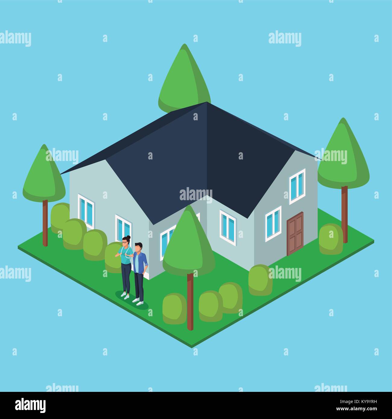 Business couple real estate 3d Stock Vector Image & Art - Alamy