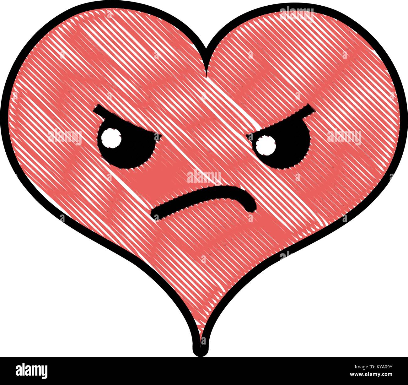grated angry heart passion kawaii character Stock Vector Image & Art ...