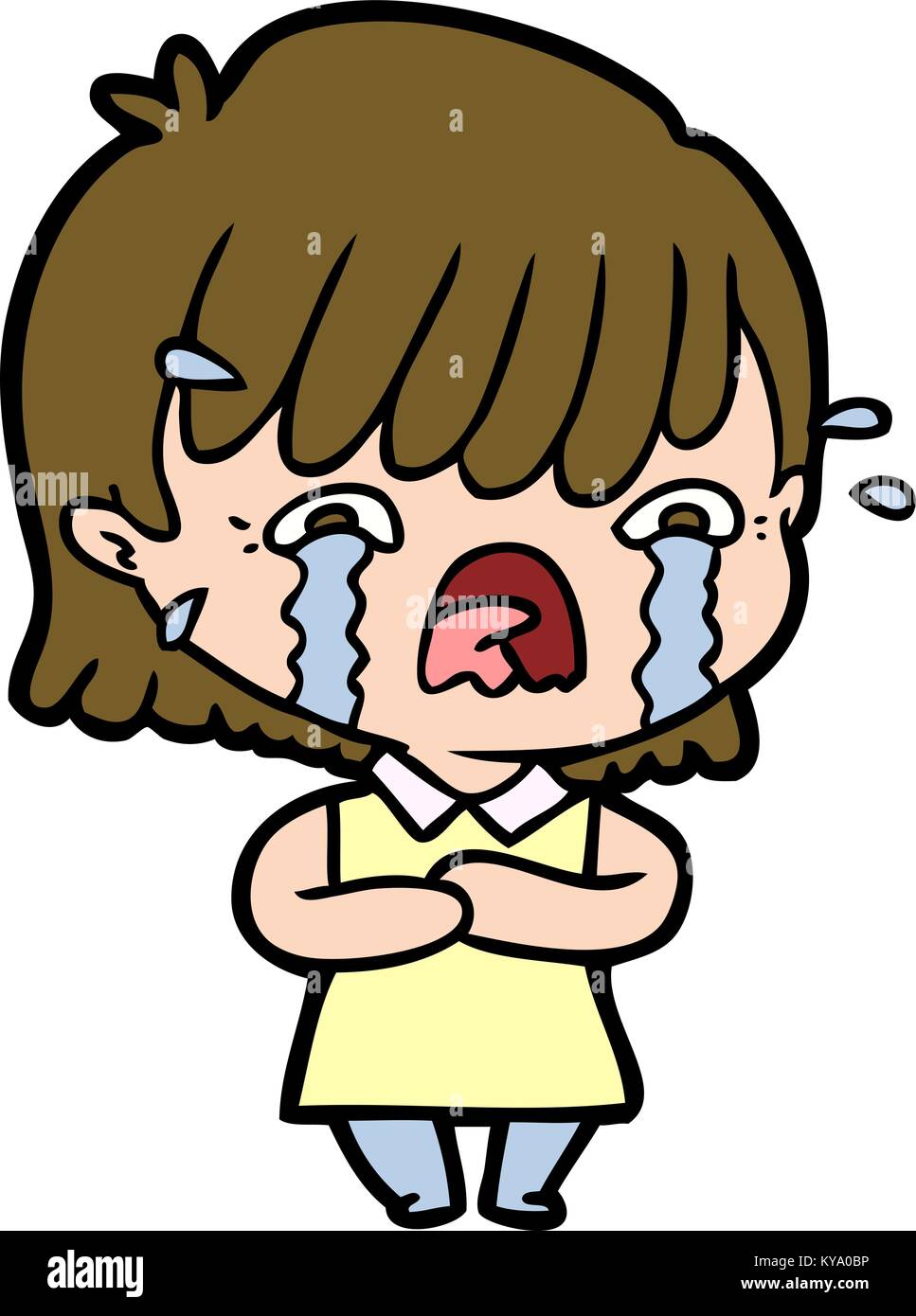 cartoon girl crying Stock Vector Image & Art - Alamy