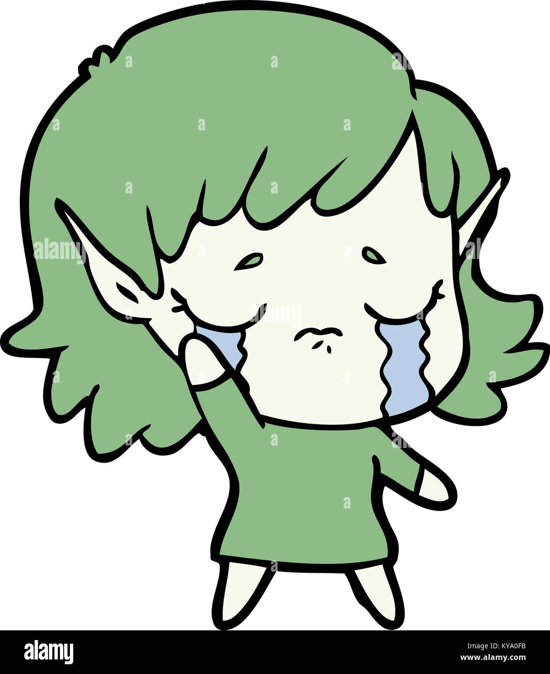 cartoon crying elf girl Stock Vector Image & Art - Alamy