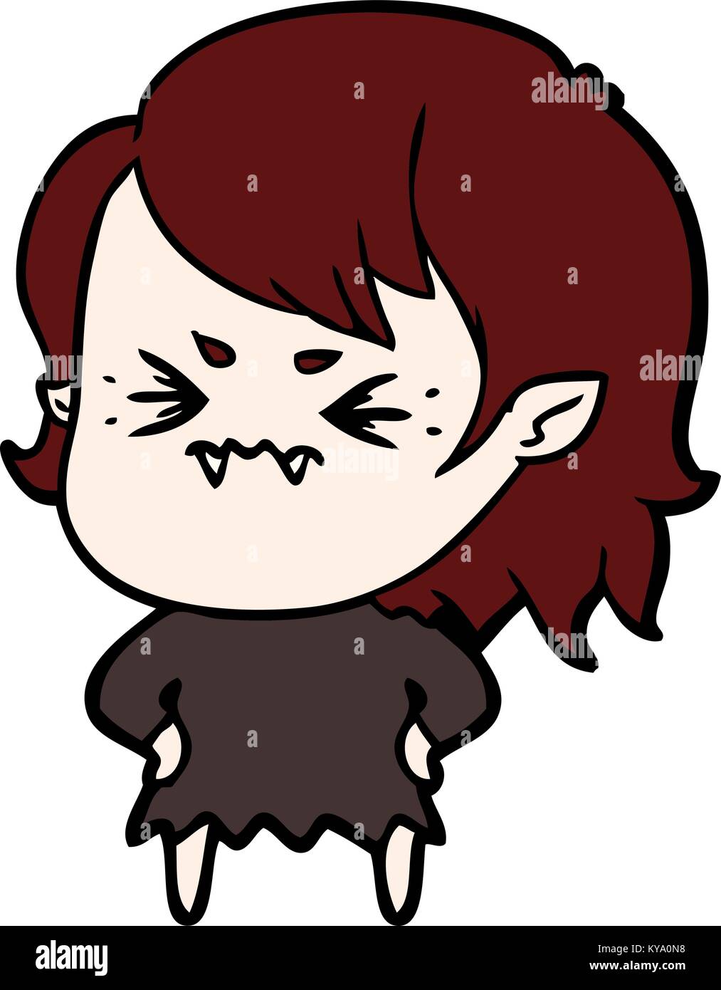 annoyed cartoon vampire girl Stock Vector Image & Art - Alamy
