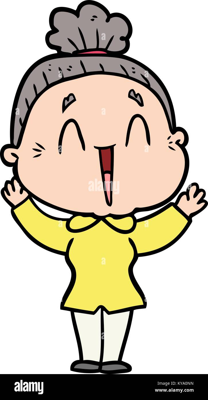 cartoon happy old lady Stock Vector Image & Art - Alamy
